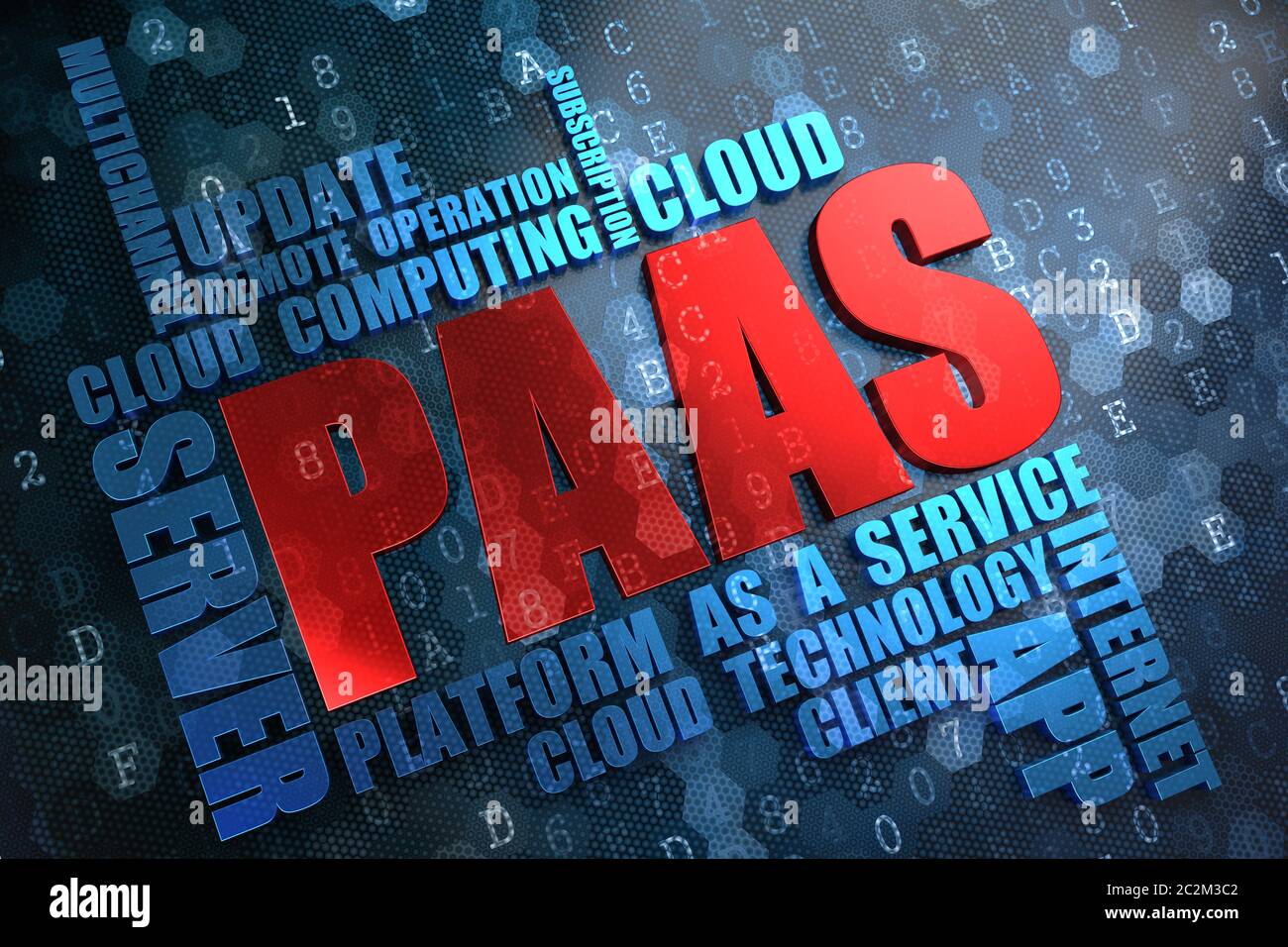 PAAS - Wordcloud Concept. The Word in Red Color, Surrounded by a Cloud ...