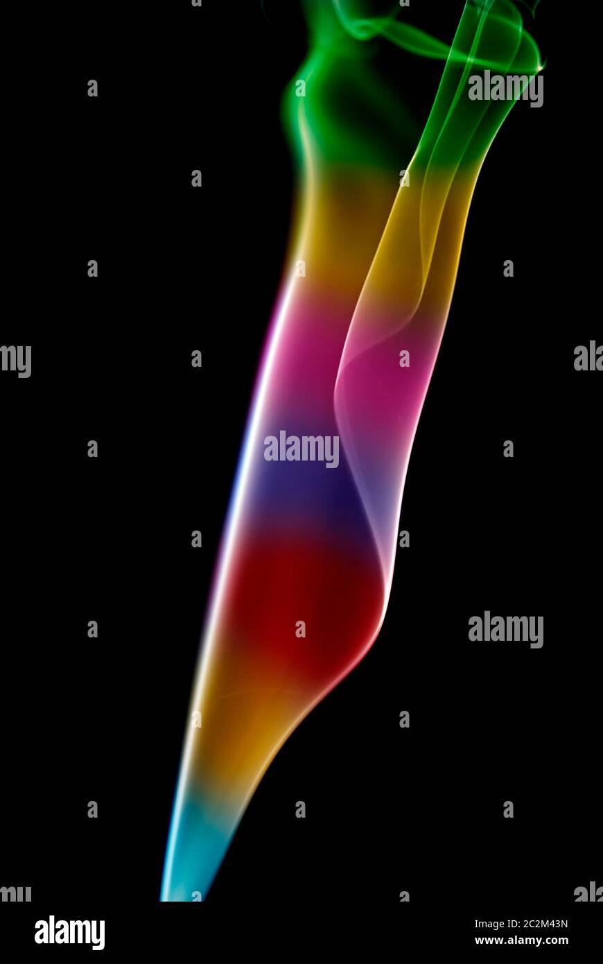 colored line of smoke in black background Stock Photo - Alamy