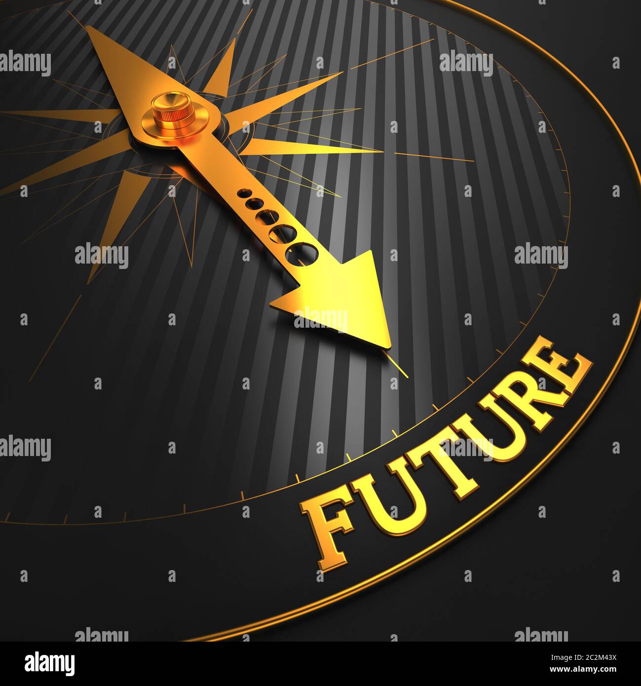 Future - Business Background. Golden Compass Needle on a Black Field ...