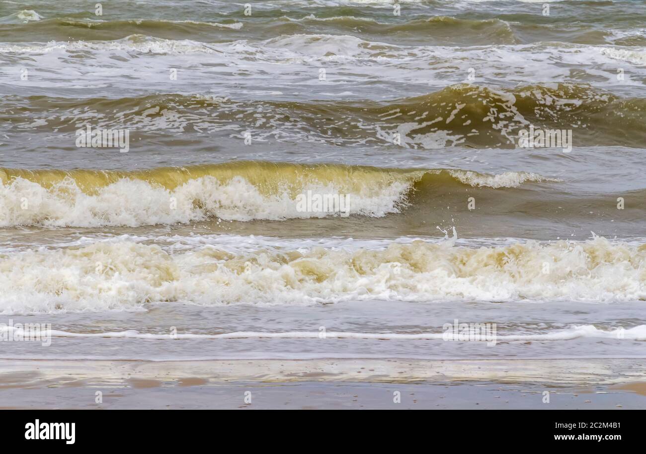 full frame riparian coastal surf scenery seen in Northern Germany Stock ...