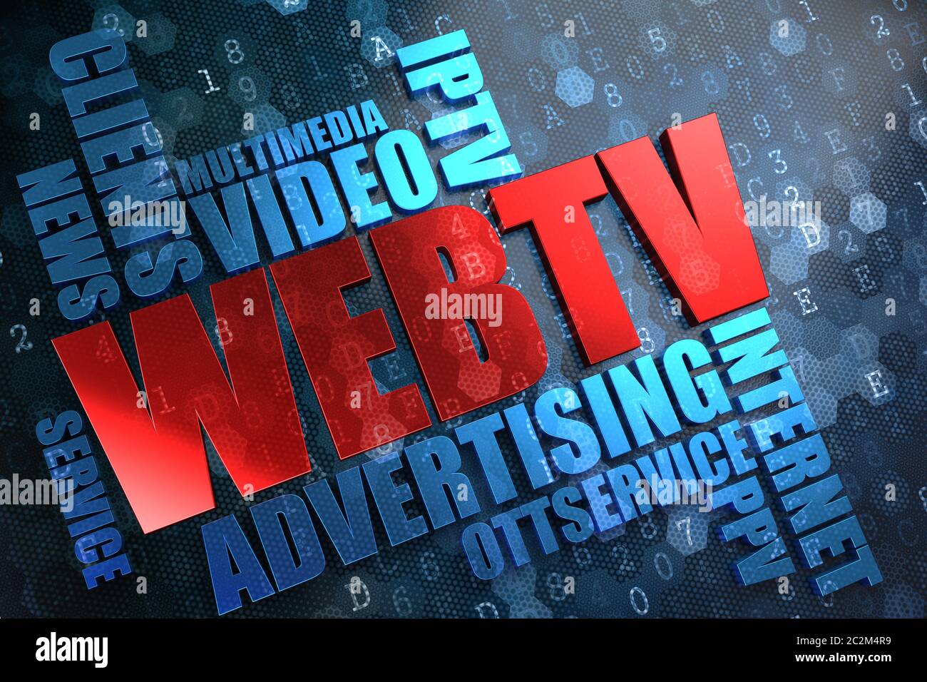 WEB TV - Wordcloud Concept. The Word in Red Color, Surrounded by a ...