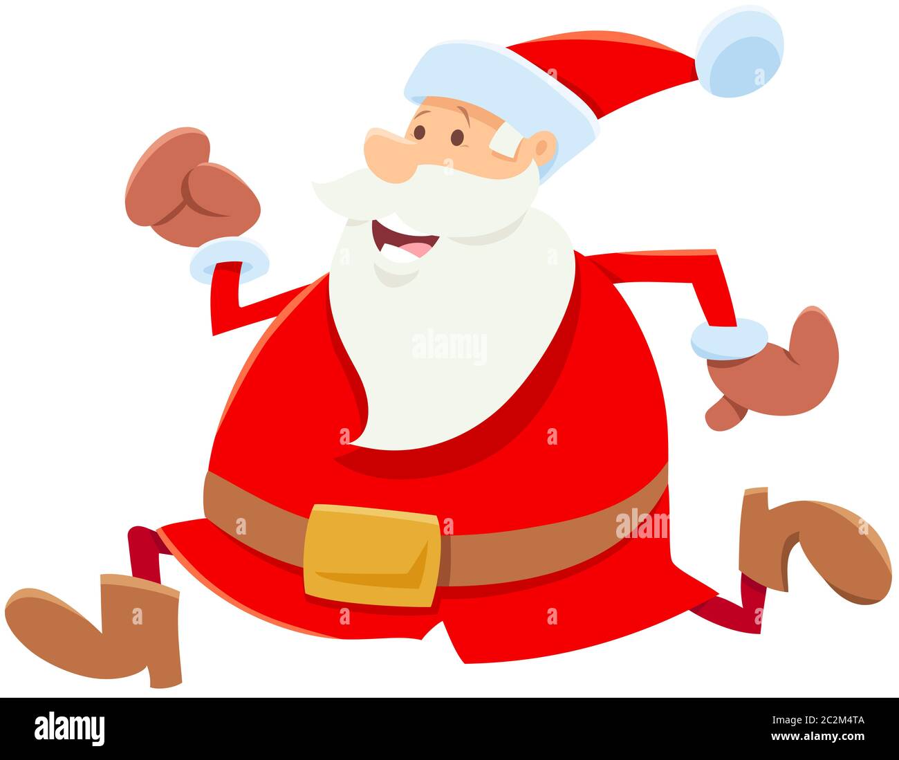 funny running Santa Claus cartoon character Stock Photo - Alamy