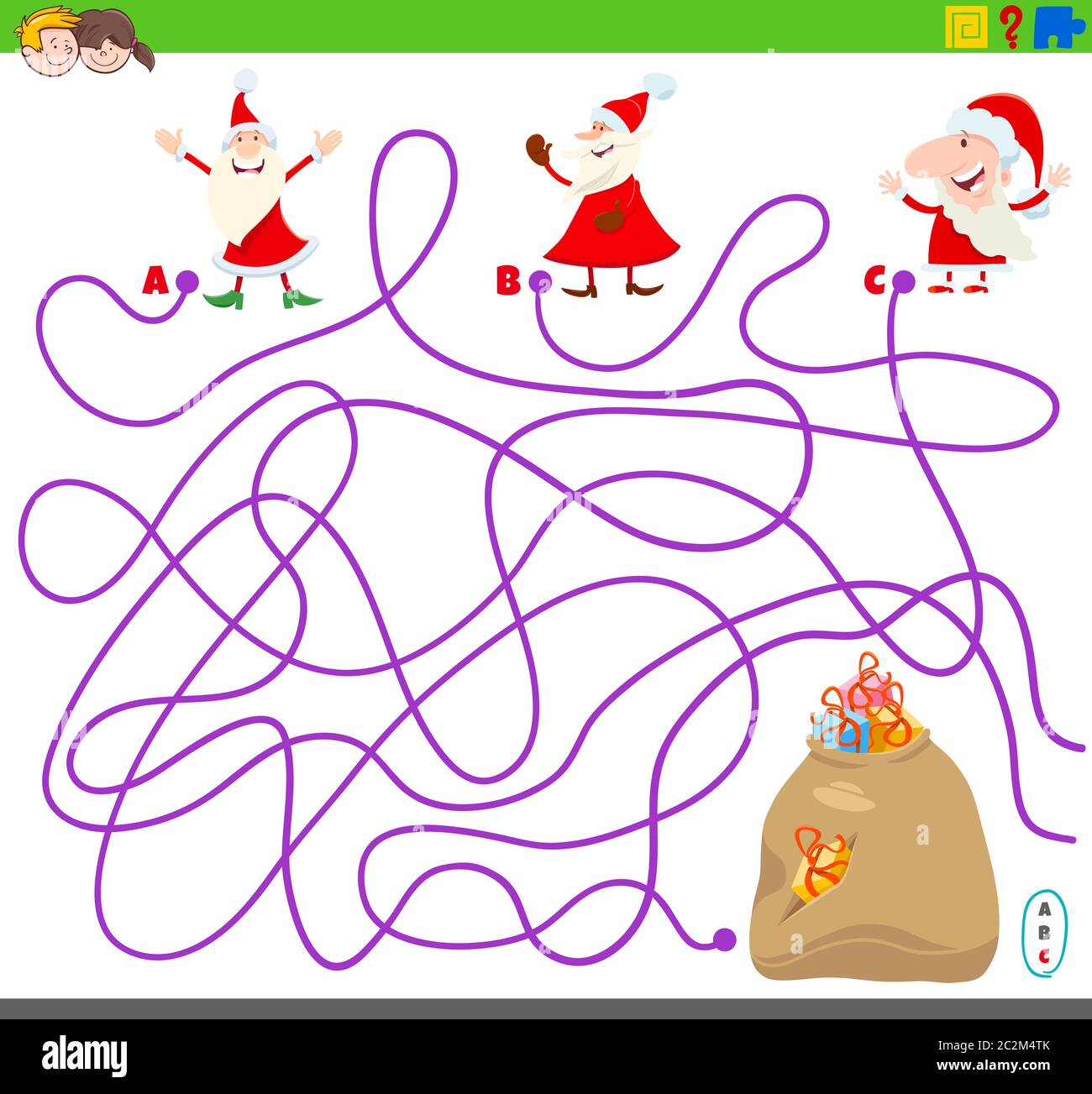 Kids christmas maze santa hi-res stock photography and images - Alamy