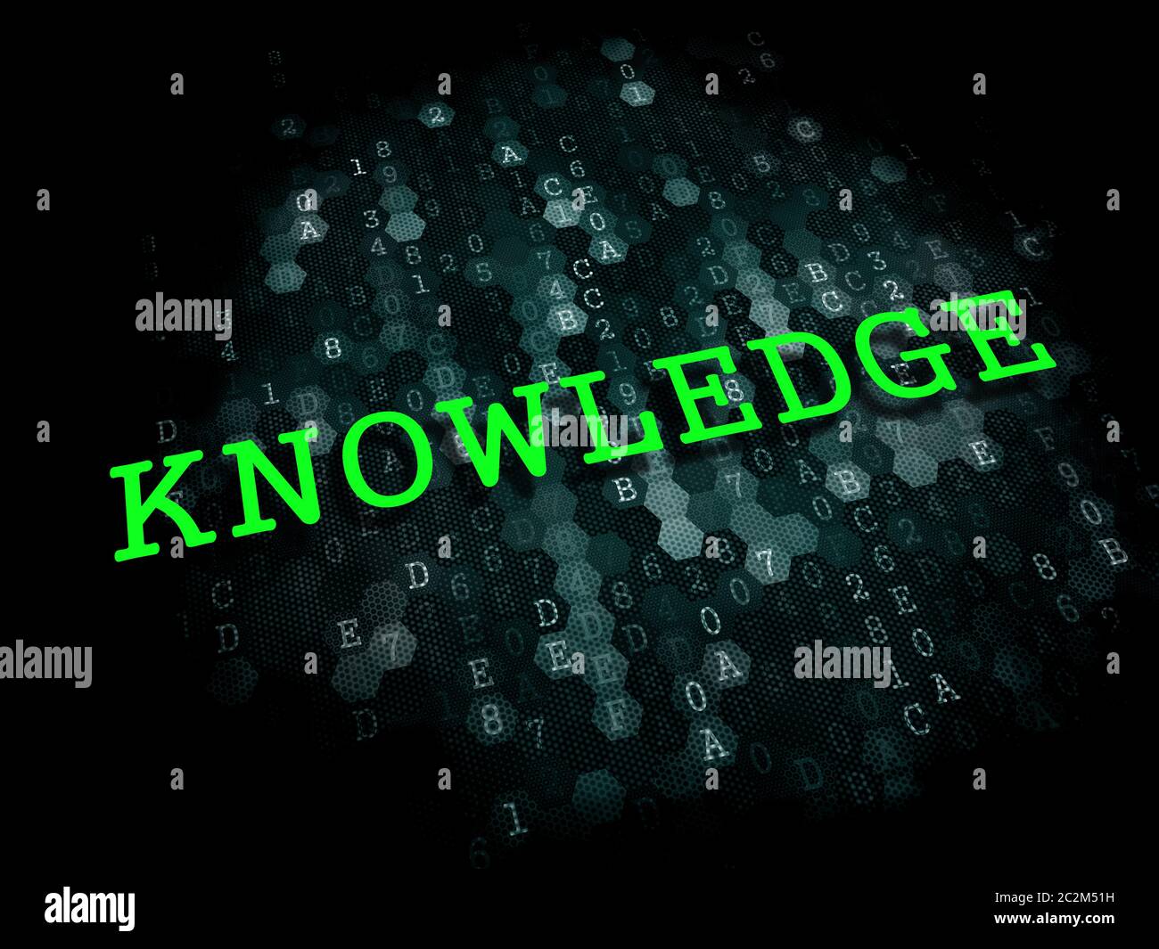 Knowledge - Education Concept. The Word in Light Green Color on Dark ...