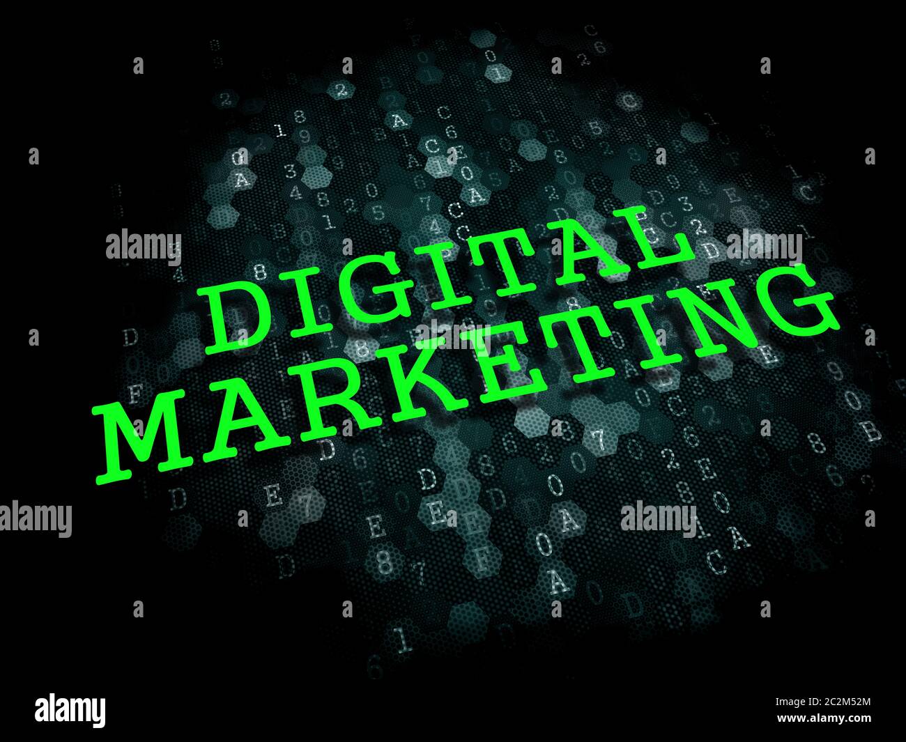 Digital Marketing - Business Concept. The Word in Light Green Color on ...