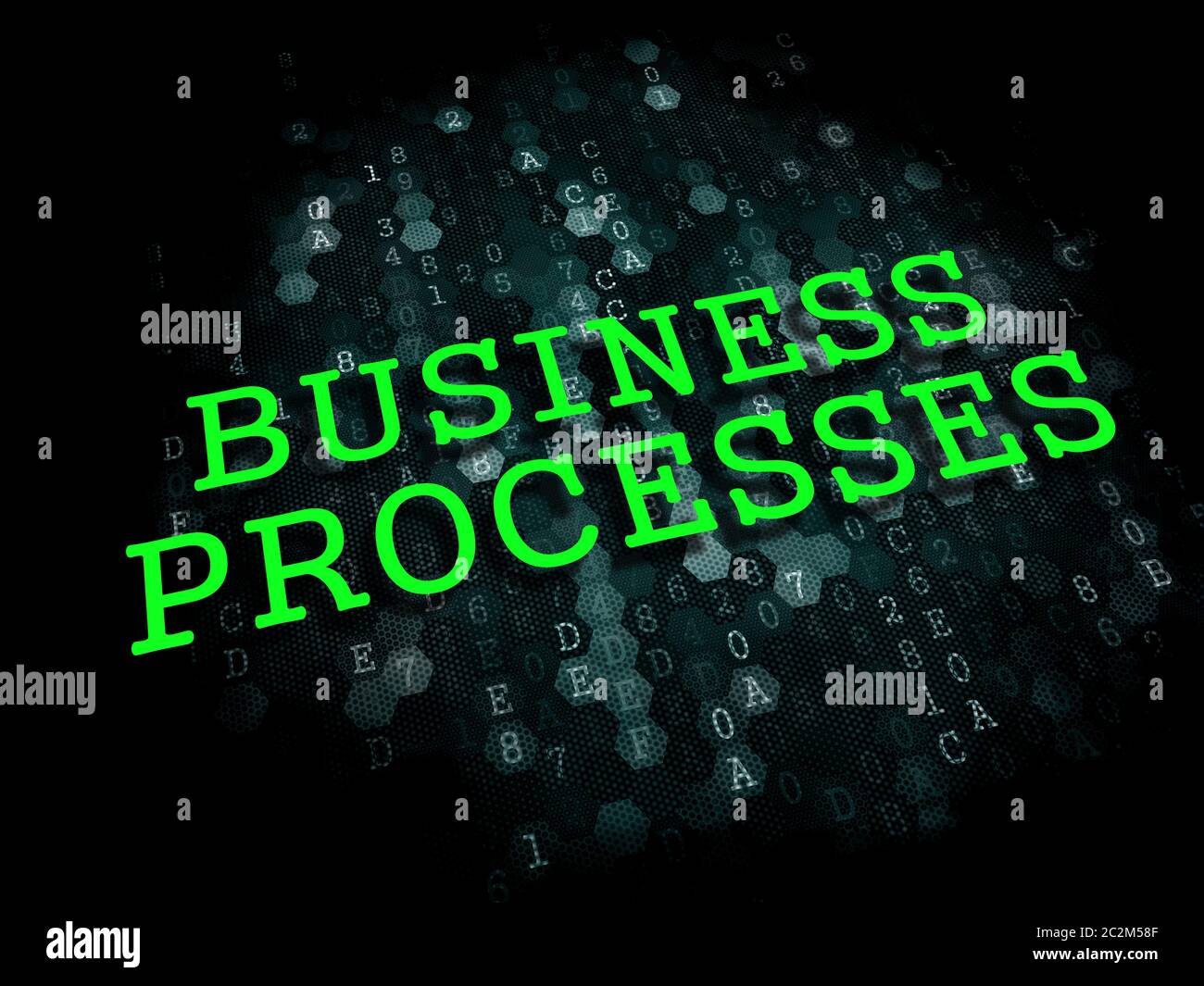 Business Processes - The Word in Light Green Color on Dark Digital ...
