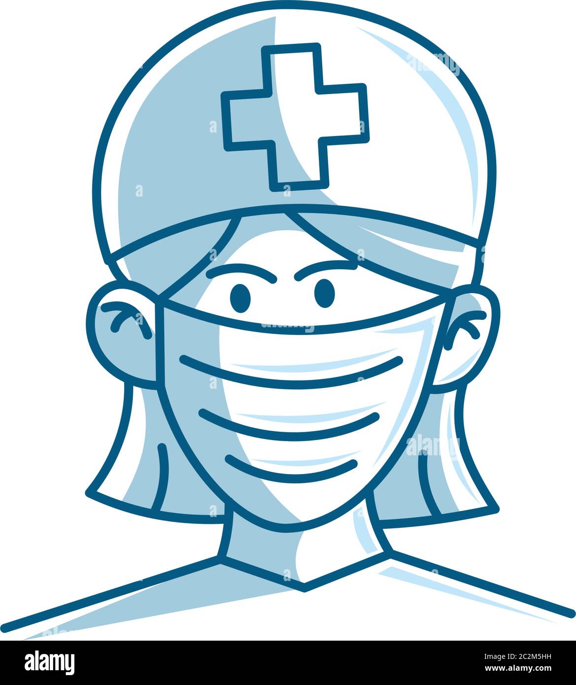 Nurse character wearing mask Vector Illustration Stock Vector Image ...