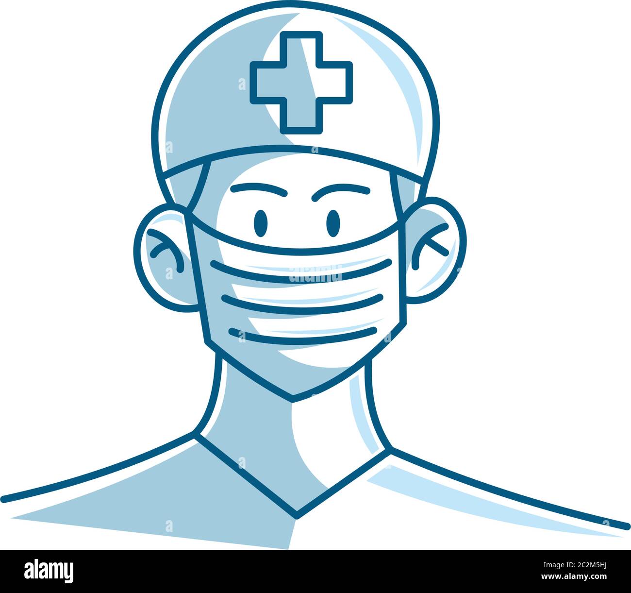 Nurse character wearing mask Vector Illustration Stock Vector Image ...