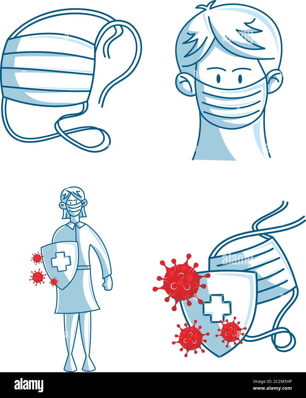 Mask Protection Health Care Illustration Vector Stock Vector Image ...