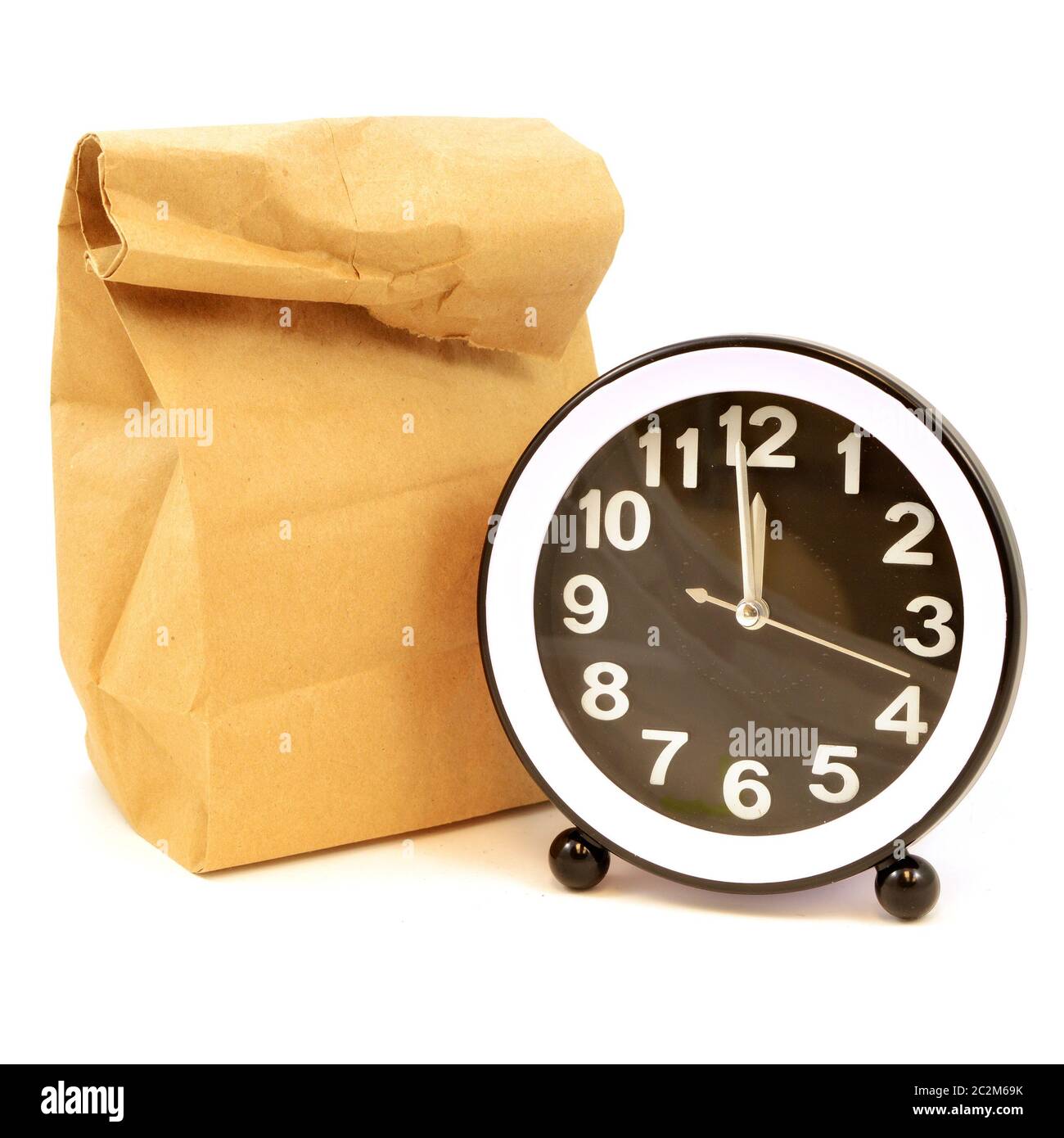 A square format isolated over white image of a brown paper bag and ...