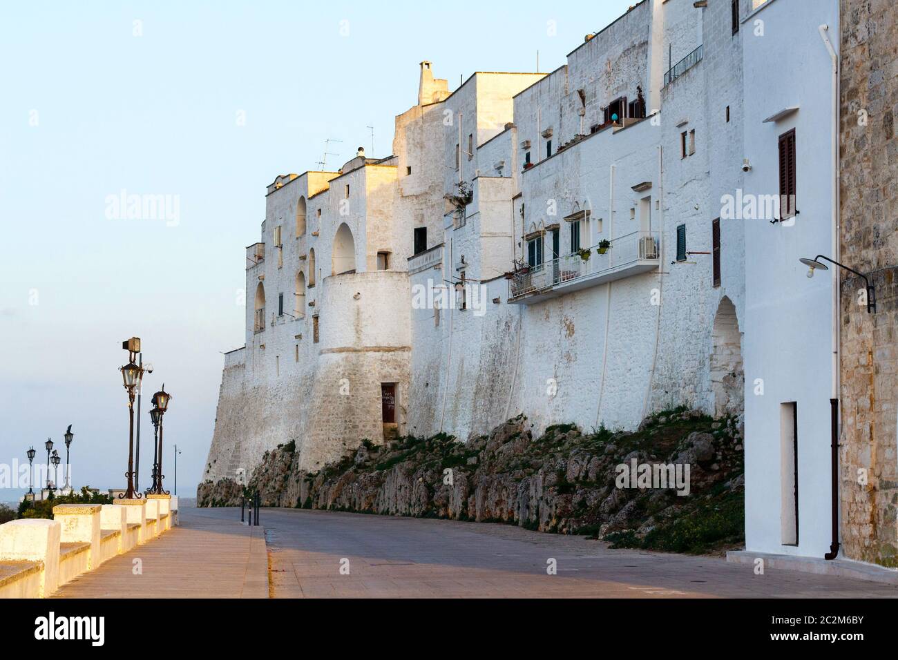Outside white walls of the City of Ostuni, Apulia, Italy Stock Photo ...