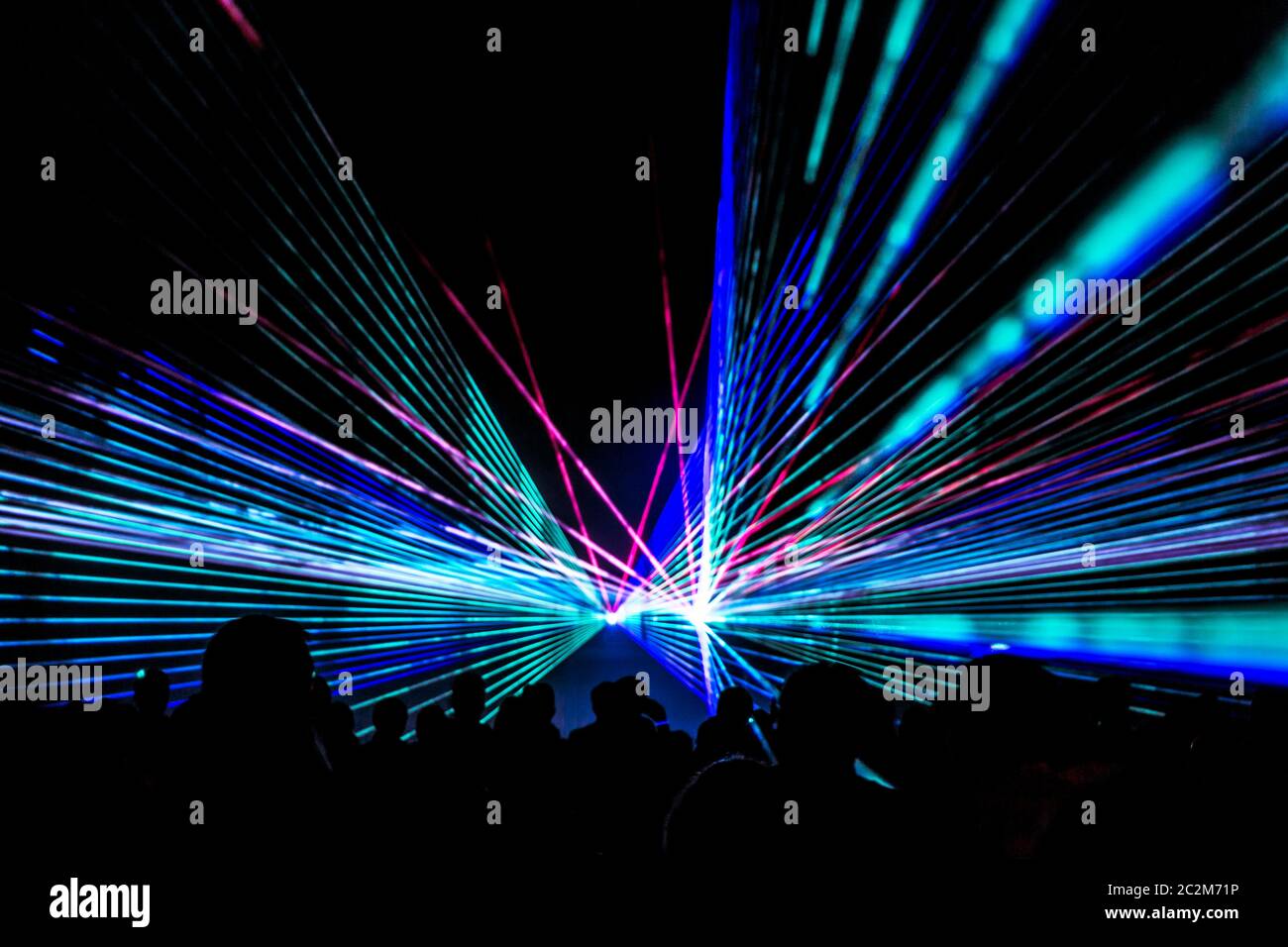 Luxury entertainment with audience silhouettes in nightclub event ...