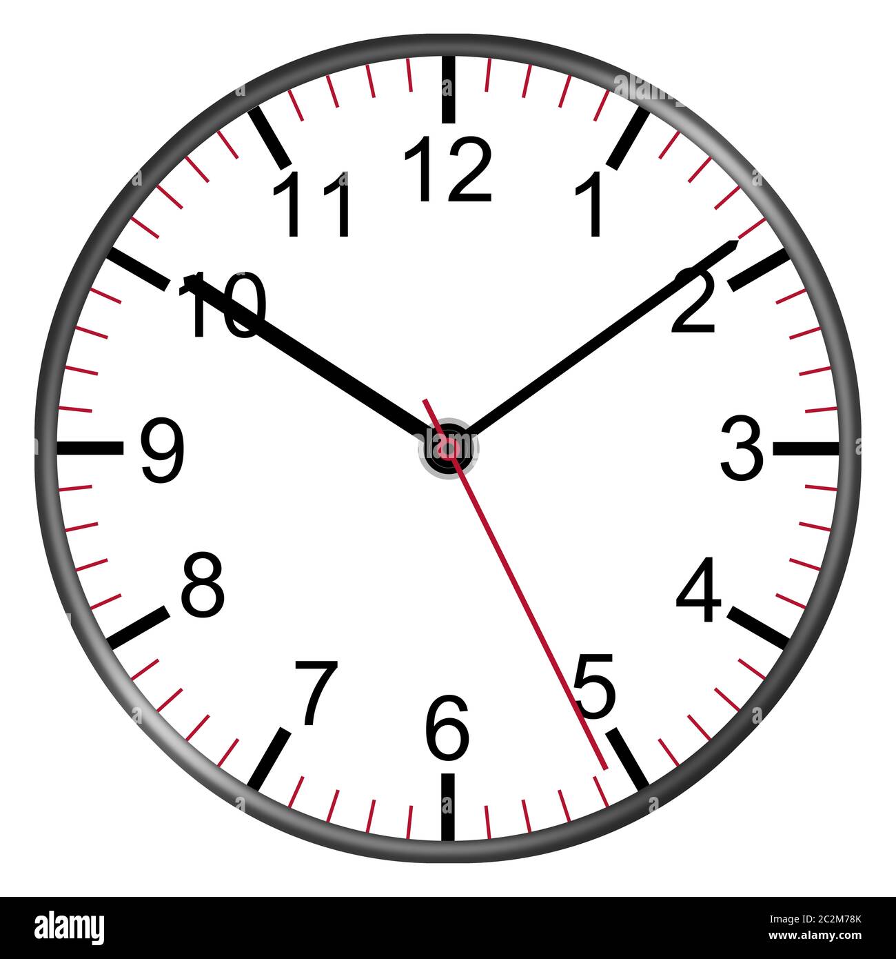 A clock face with numbers illustration second minute hour hands Stock ...