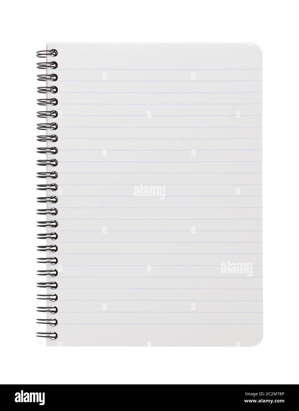 A lined paper notebook isolated on white background Stock Photo - Alamy