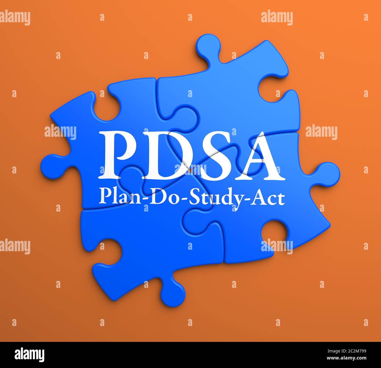 PDSA - Plan-Do-Study-Act - Written on Blue Puzzle Pieces on Orange ...