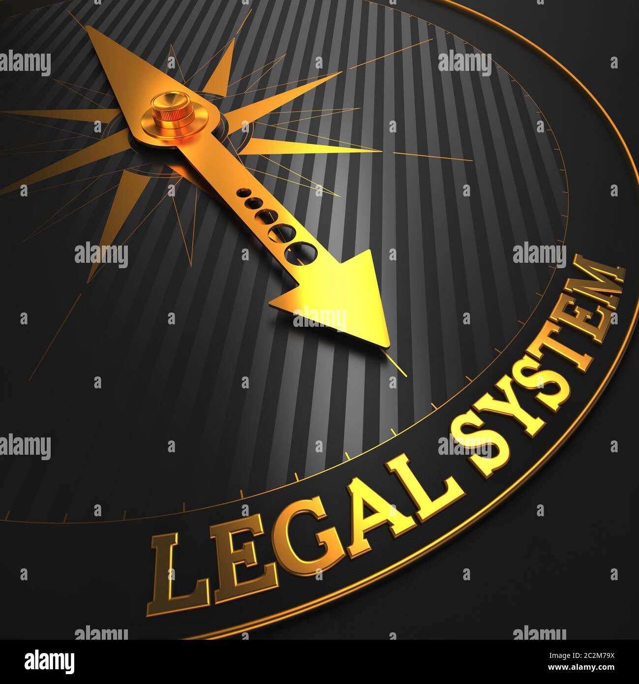 Legal System - Business Background. Golden Compass Needle on a Black ...