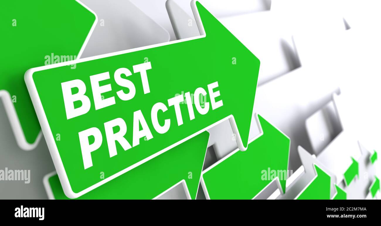 Best Practice - Business Background. Green Arrow with "Best Practice ...