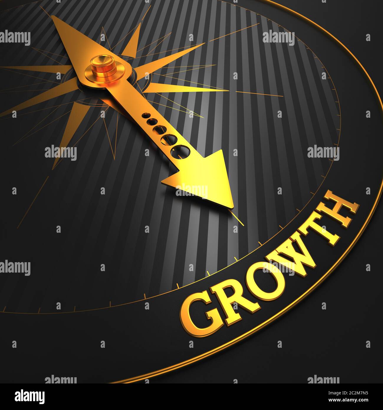 Growth - Business Background. Golden Compass Needle on a Black Field ...