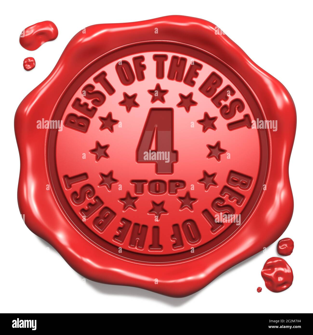 Top 4 in Charts Best of the Best - Stamp on Red Wax Seal Isolated on ...