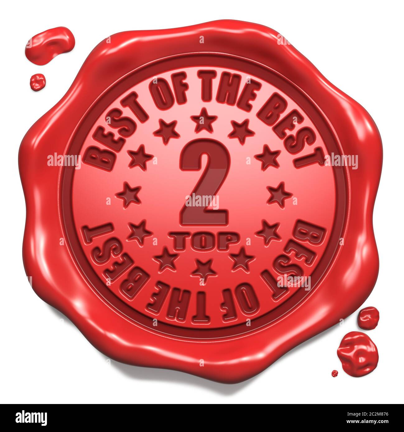 Top 2 in Charts Best of the Best - Stamp on Red Wax Seal Isolated on ...