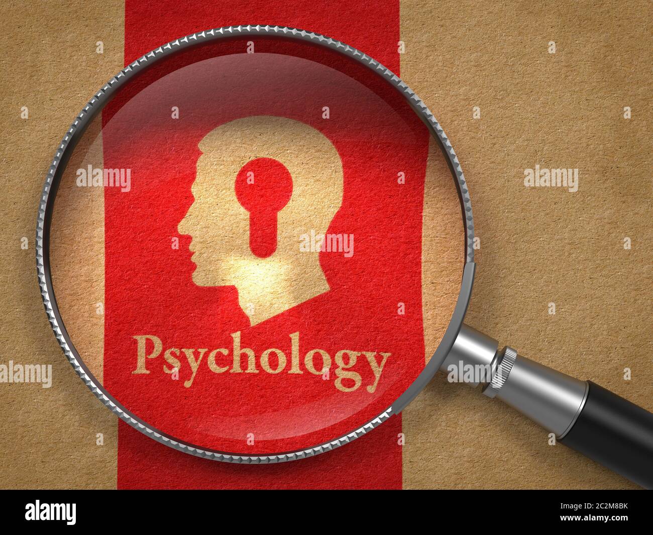 Psychology Concept: Magnifying Glass with Word Psychology and Icon of ...