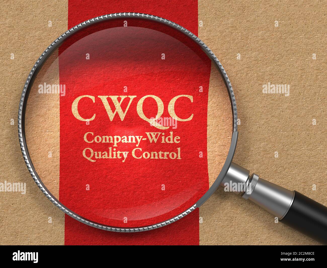 CWQC- Company-Wide Quality Control - Concept: Magnifying Glass with ...