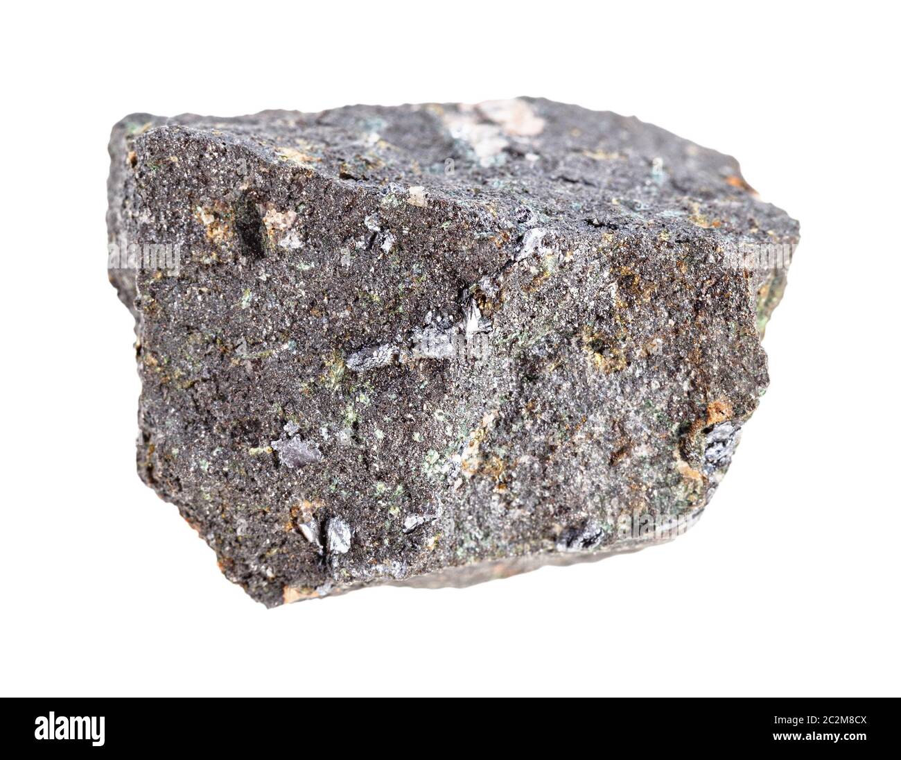 closeup of sample of natural mineral from geological collection ...