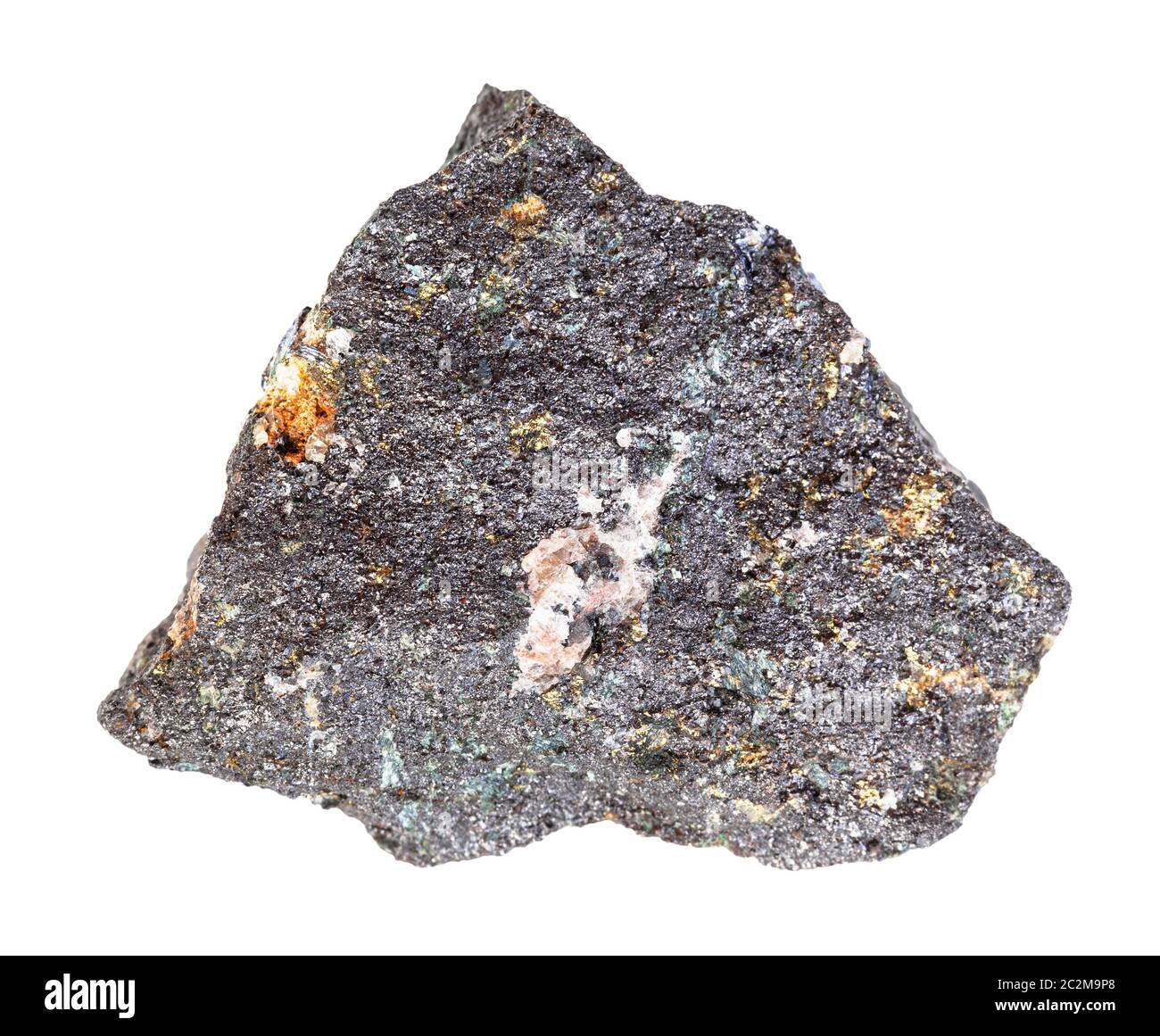 closeup of sample of natural mineral from geological collection - rough ...