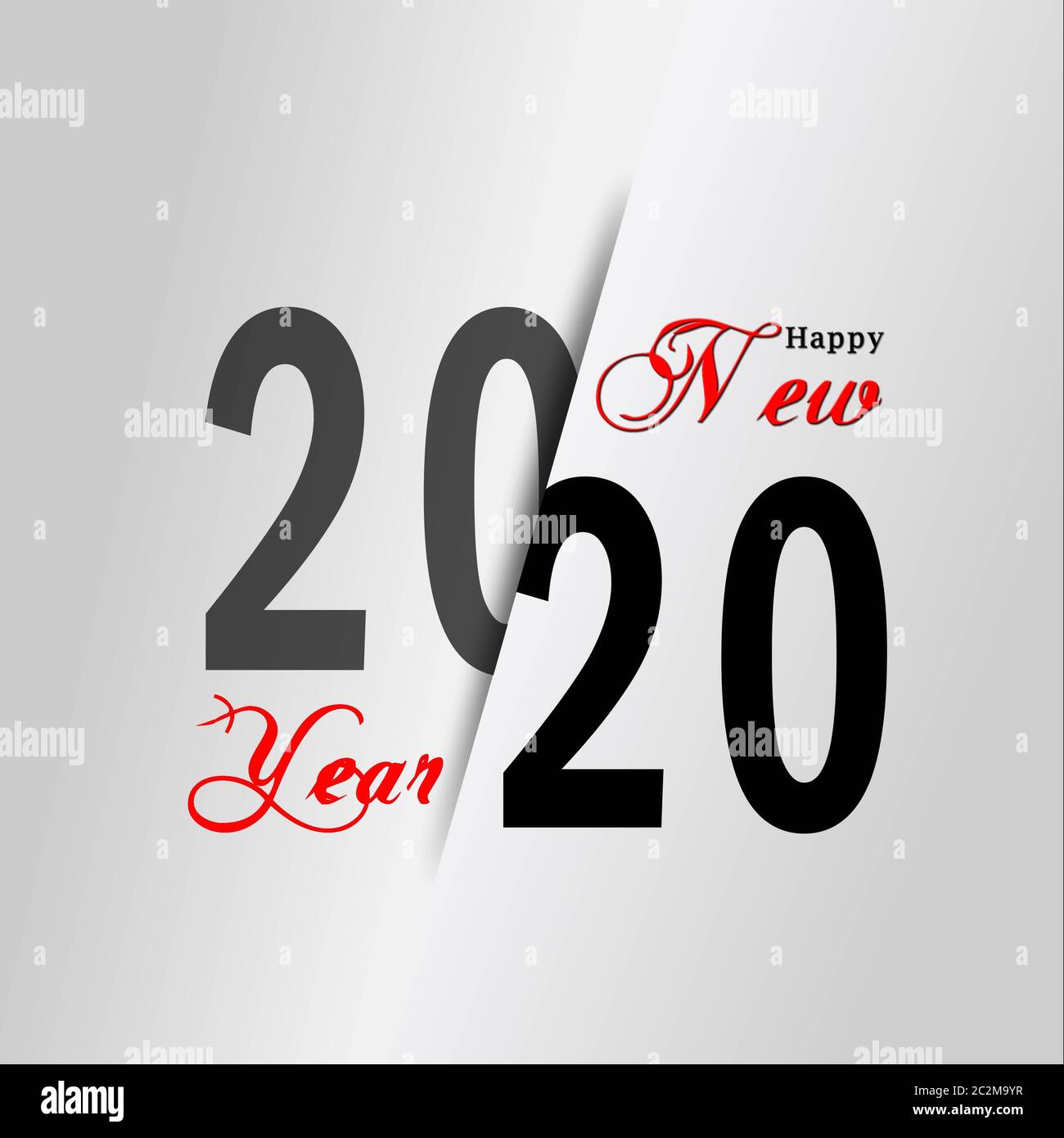 Year change 2020 with lettering Happy New Year Stock Photo - Alamy