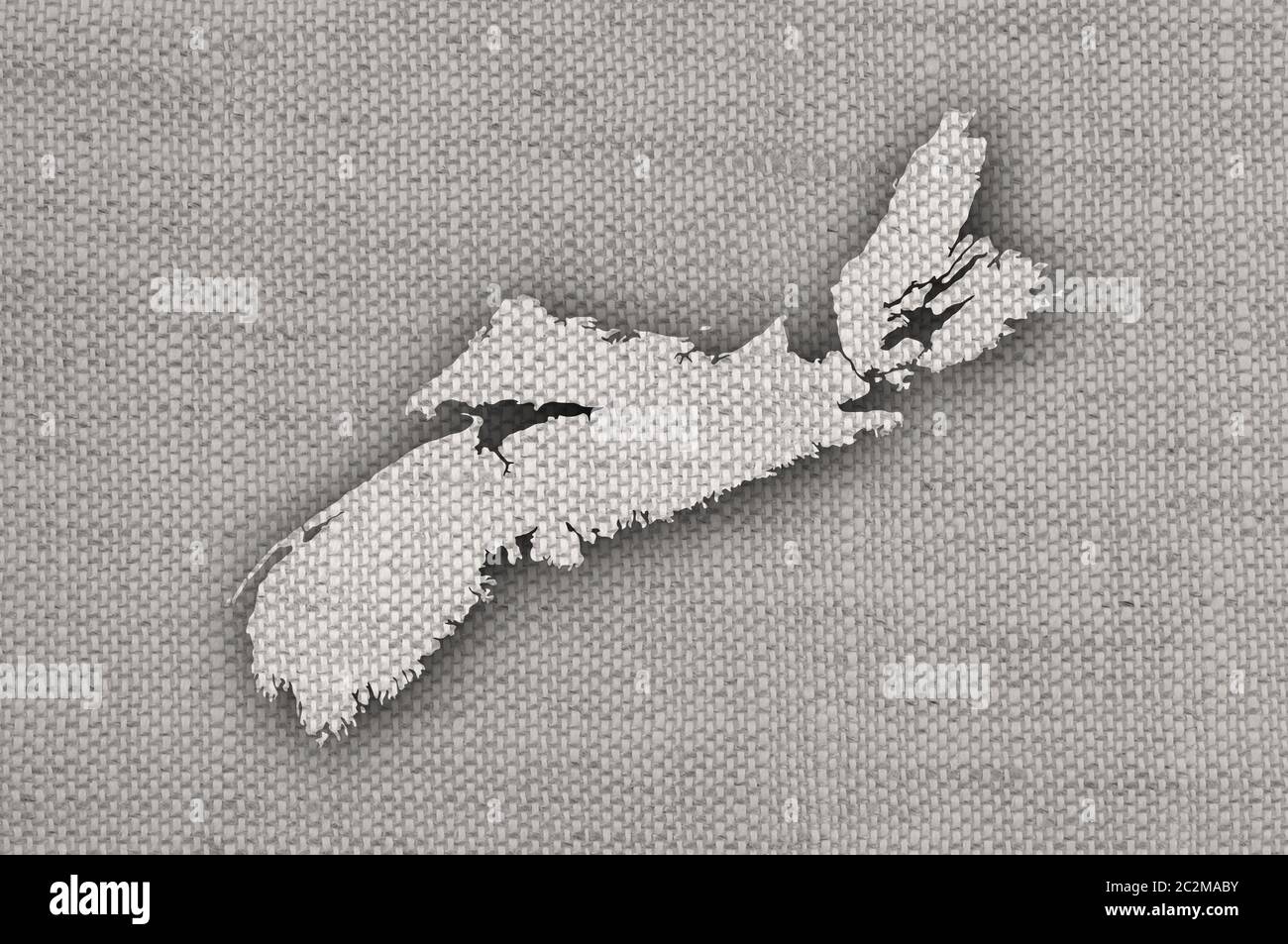 Map of Nova Scotia on old linen Stock Photo - Alamy