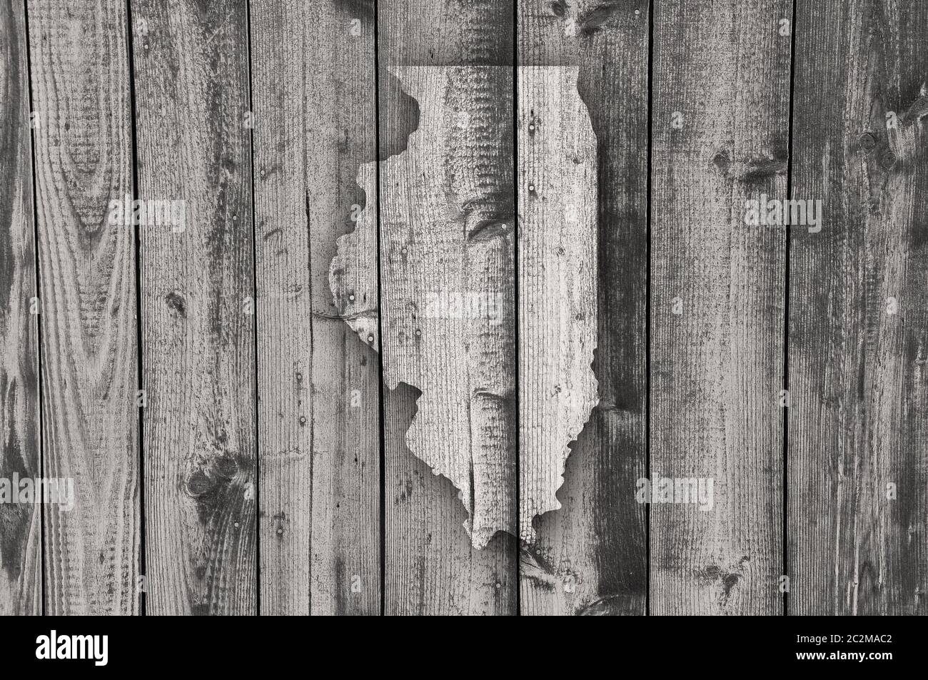 Map of Illinois on weathered wood Stock Photo - Alamy