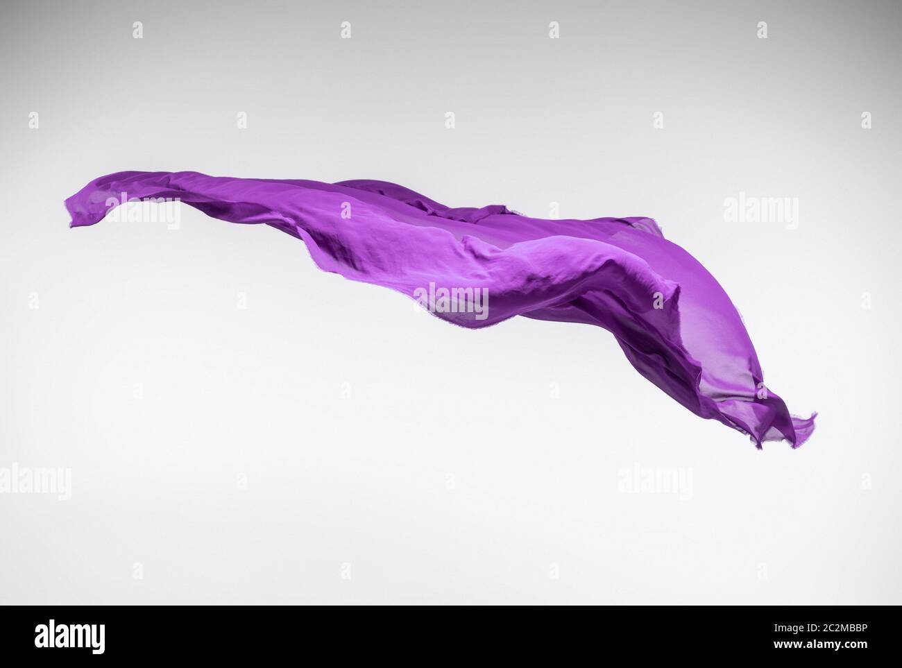abstract piece of purple fabric flying, art object, design element ...