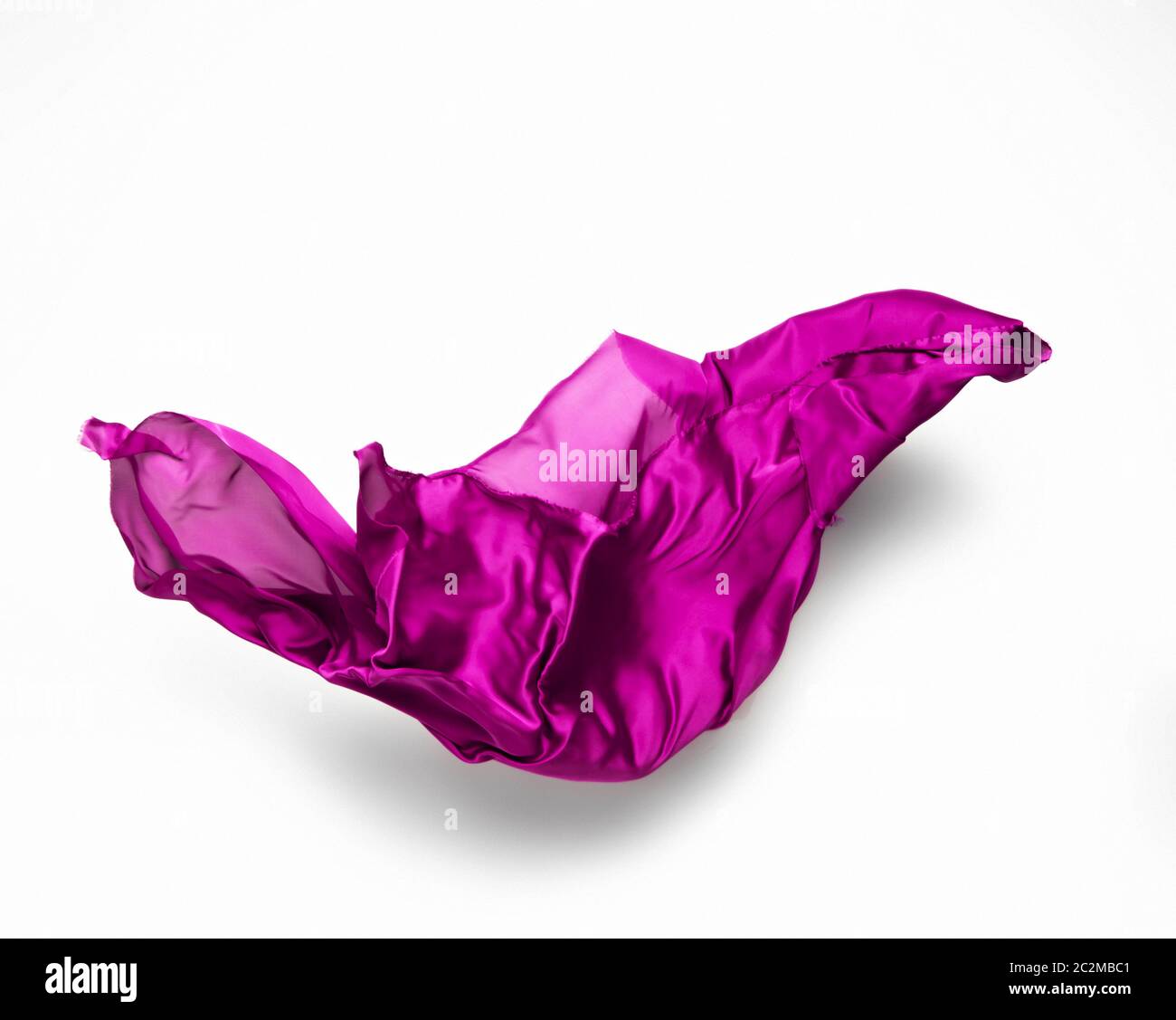 abstract piece of purple fabric flying, art object, design element ...