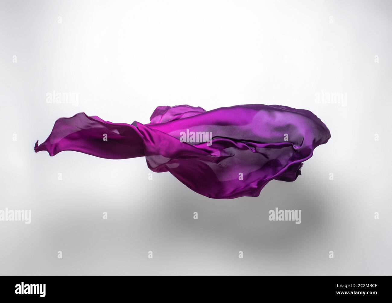 abstract piece of purple fabric flying, art object, design element ...