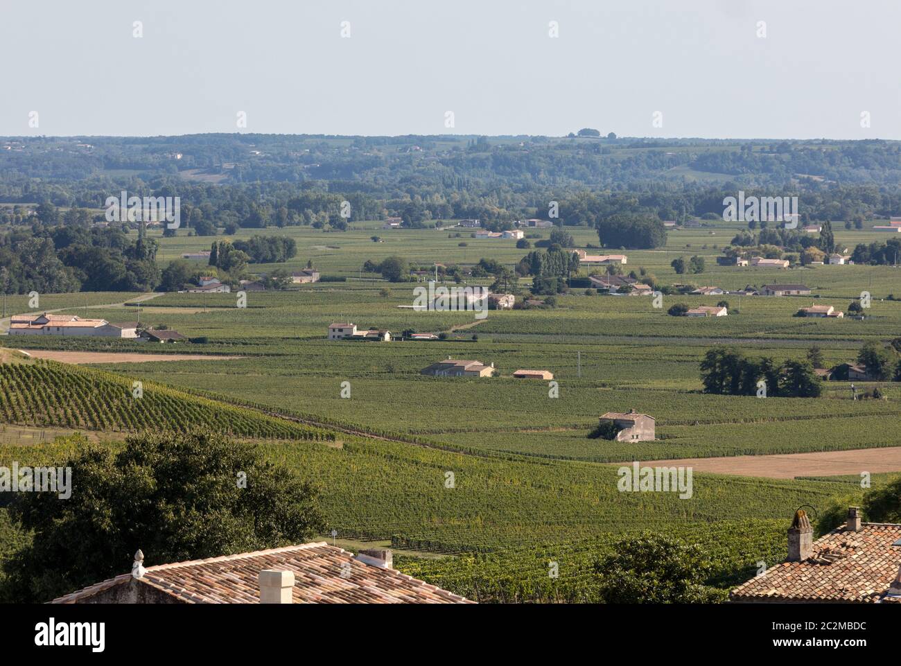 Famous French Vineyards at Saint Emilion town near Bordeaux, France. St ...