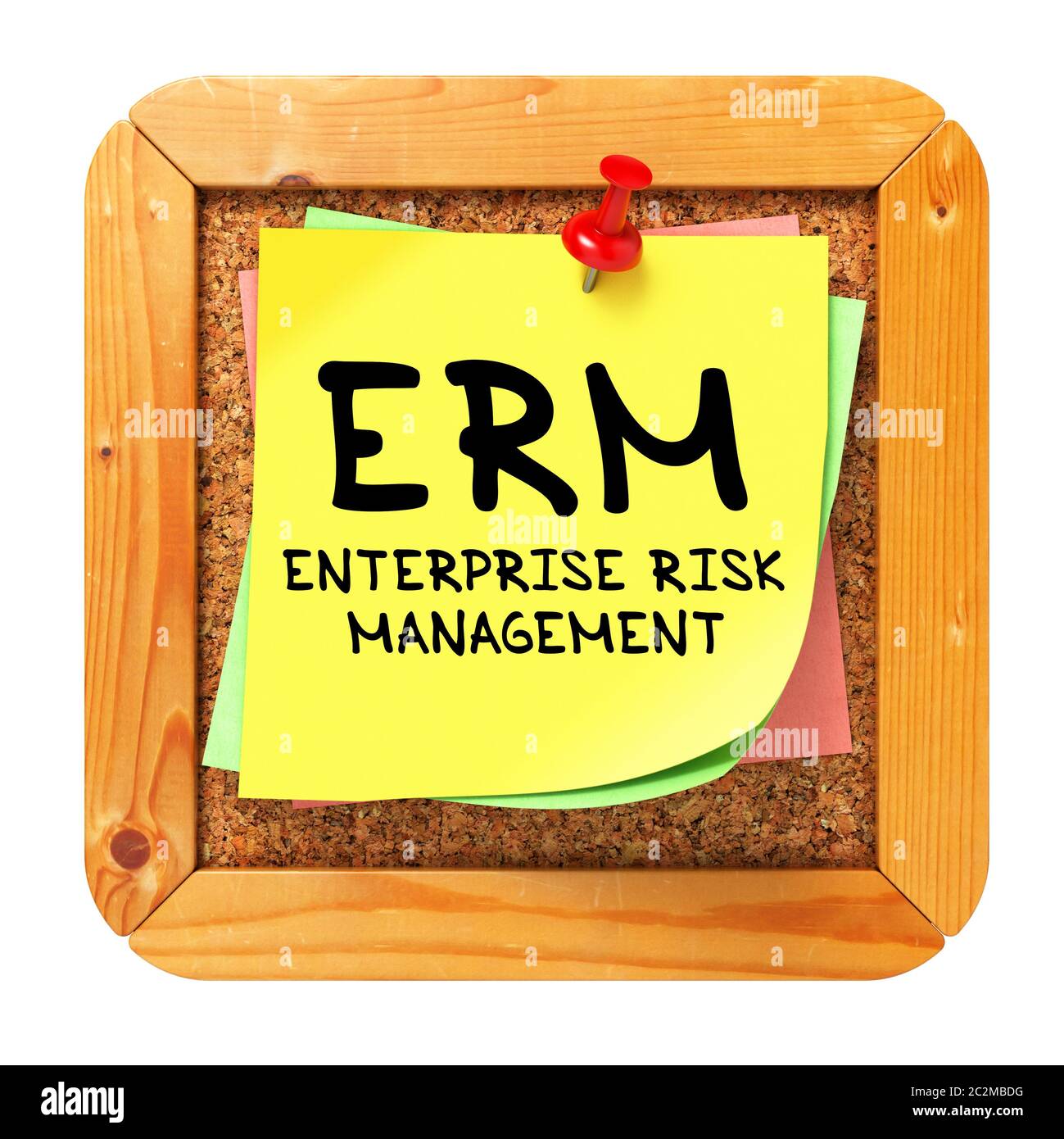 ERM - Enterprise Risk Management - Written on Yellow Sticker on Cork ...