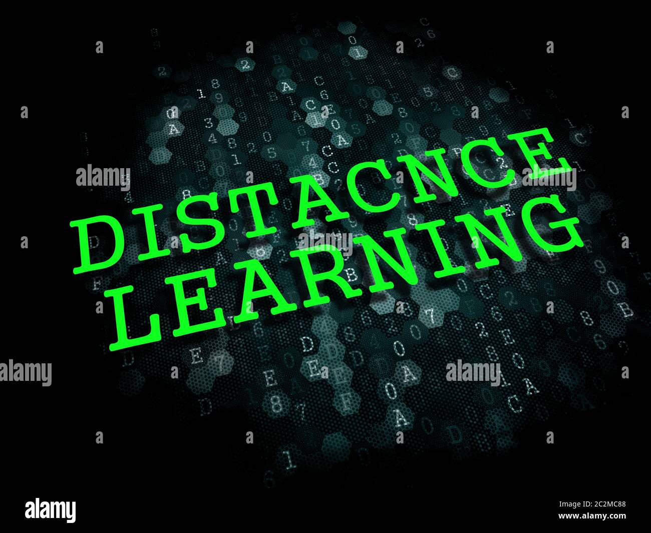 Distance Learning. Business Educational Concept. The Words in Light ...