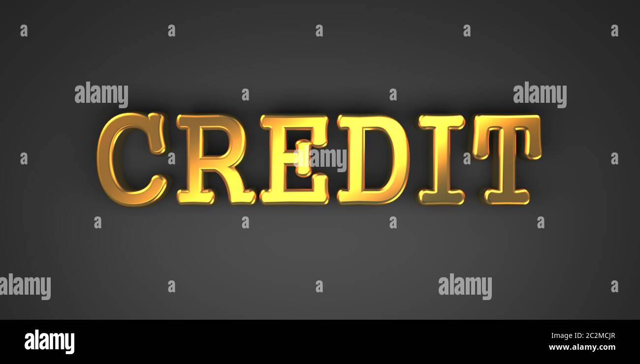 Credit - Business Background. Golden Text on a Black Background Stock ...