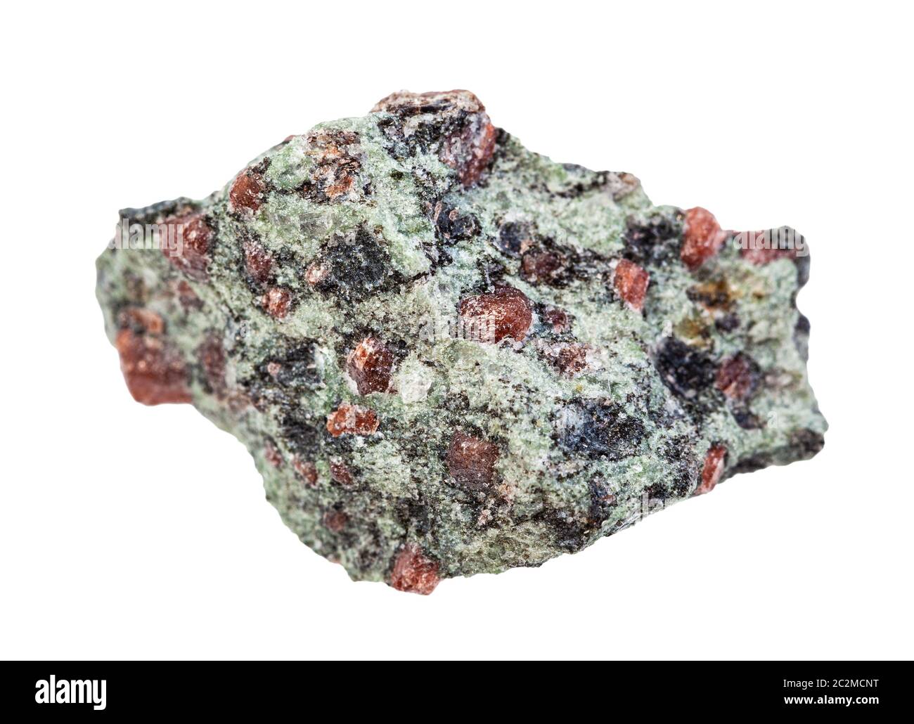 closeup of sample of natural mineral from geological collection ...