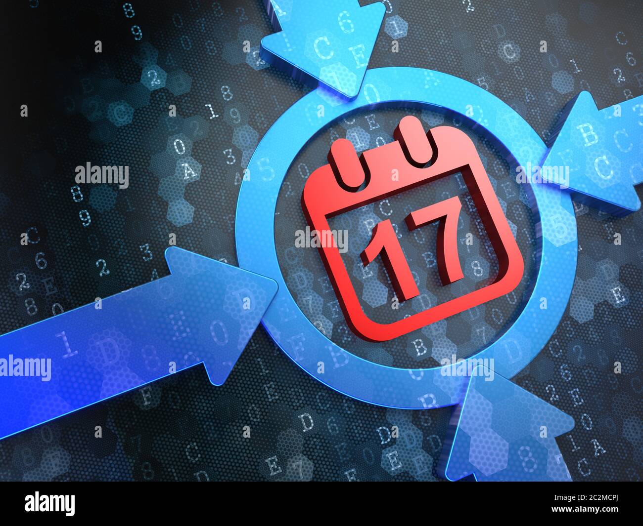 Deadline Concept. Calendar with Date Icon Inside the Target on Digital ...