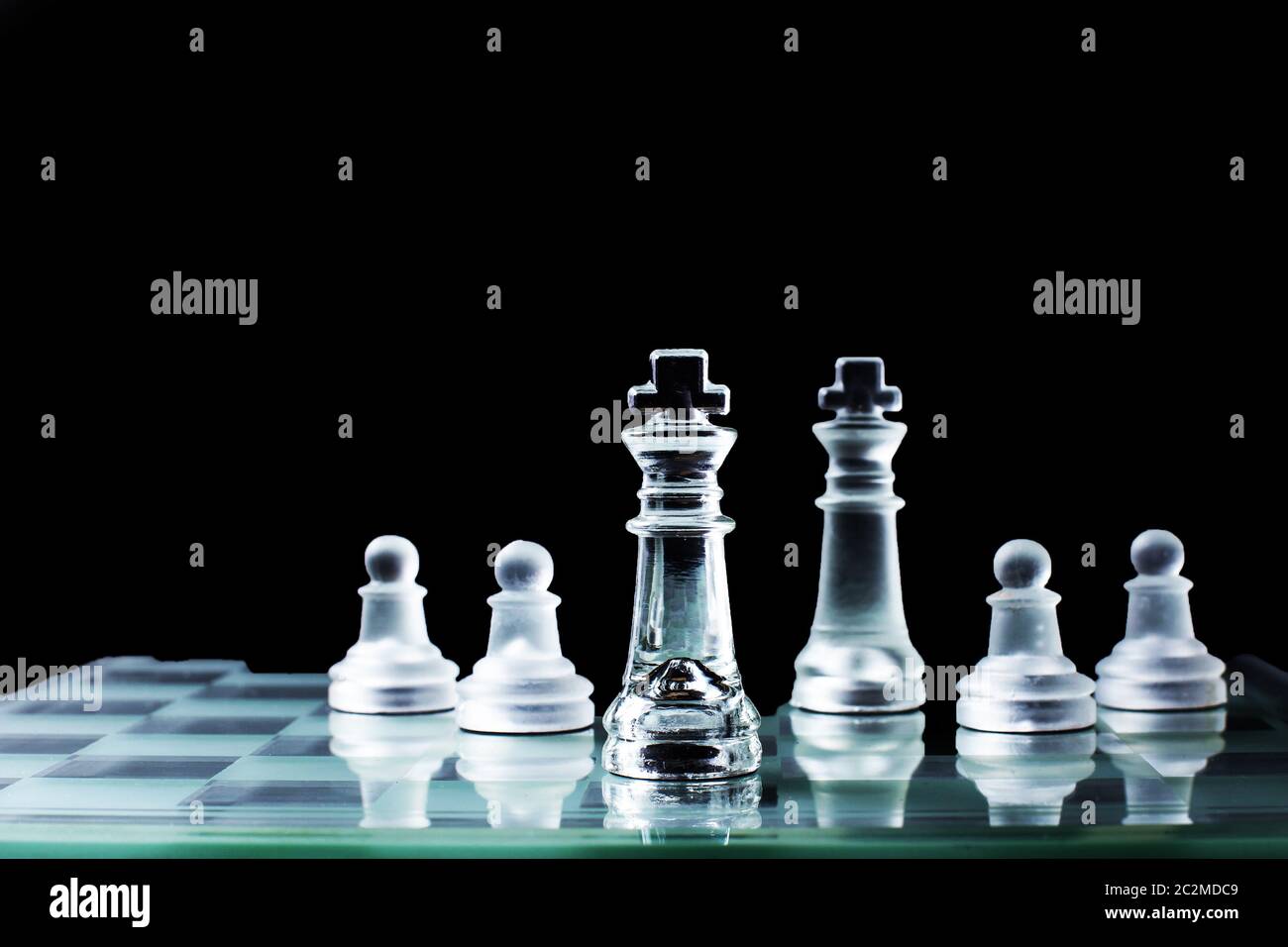 Confrontation - Chess king standing against each other on a chessboard ...