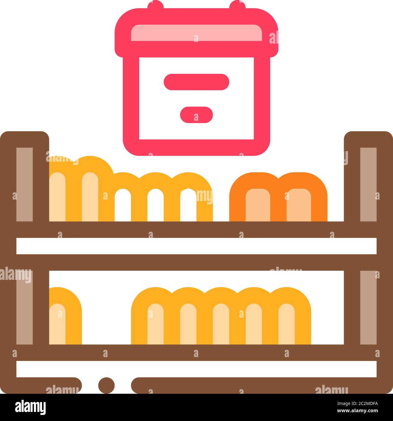 cheese shelf counter icon vector outline illustration Stock Vector ...