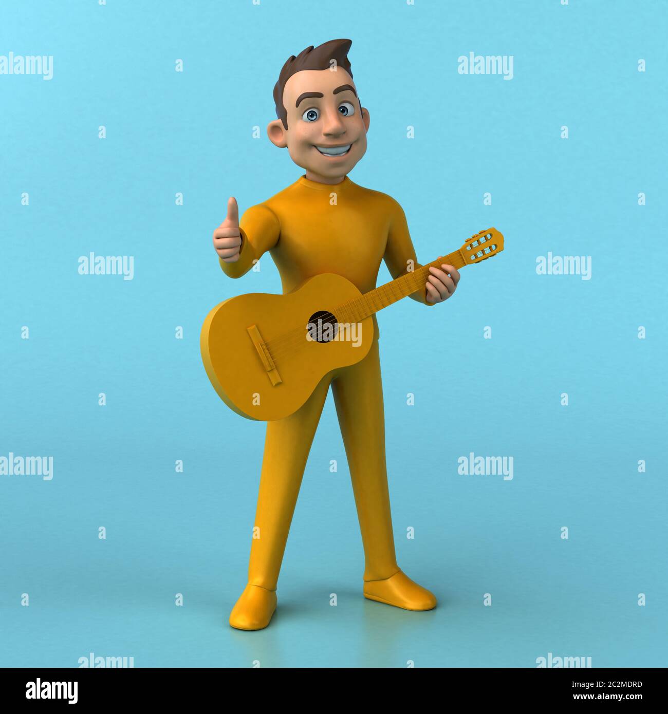 Fun 3D cartoon yellow character Stock Photo - Alamy