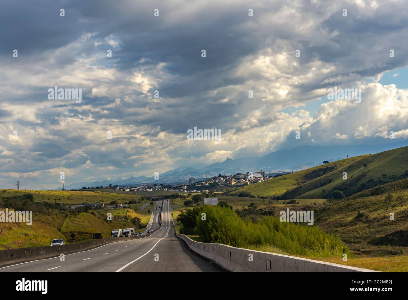 Beautiful highway and landscape Stock Photo - Alamy