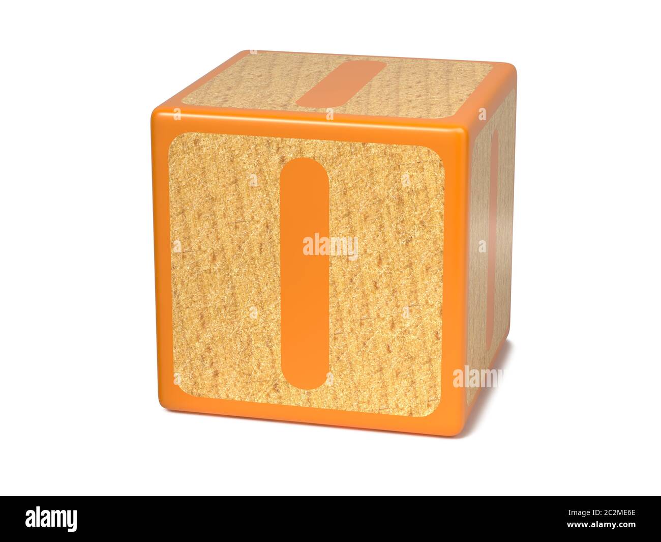 Letter I on Orange Wooden Childrens Alphabet Block Isolated on White ...