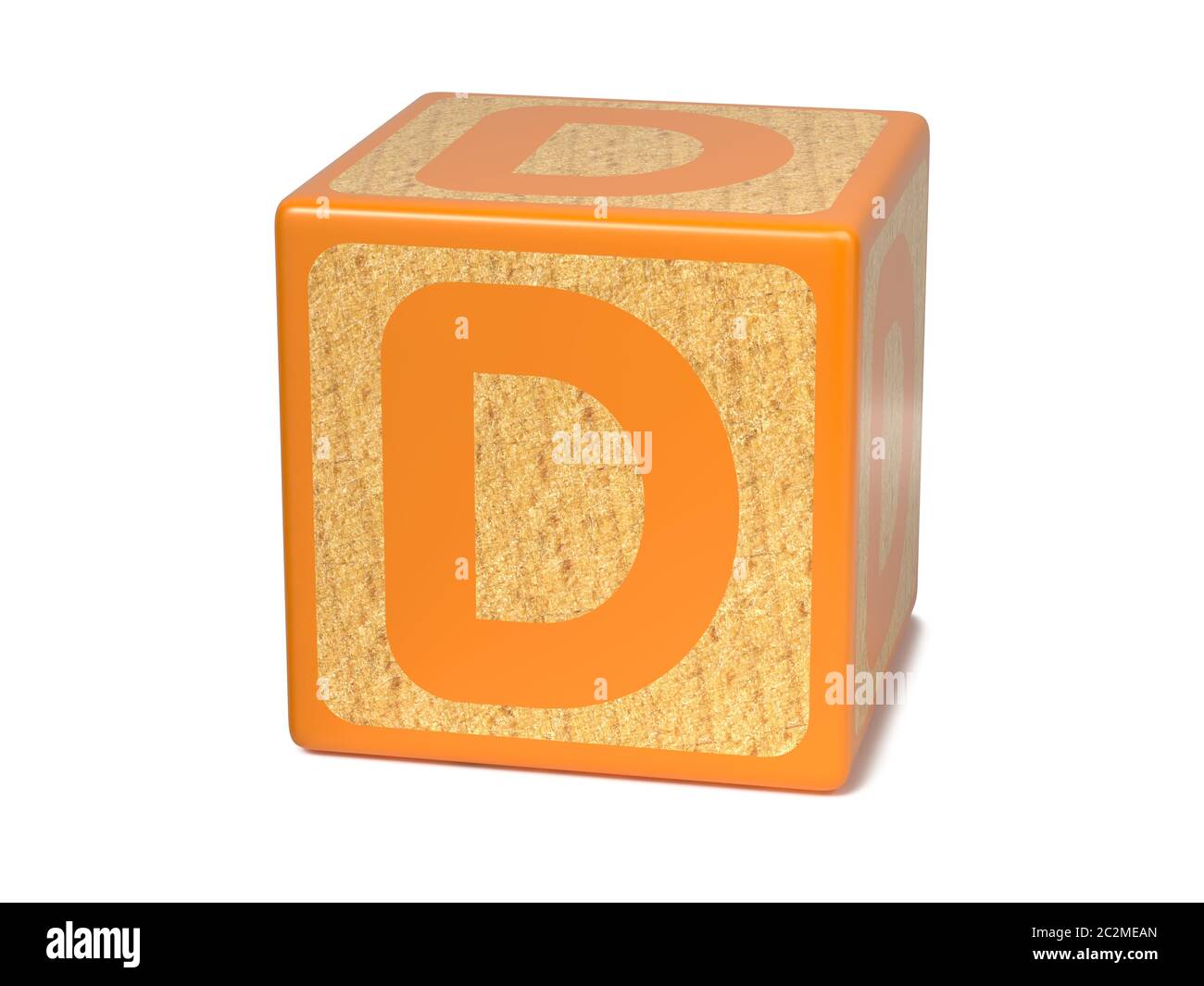 Letter D on Orange Wooden Childrens Alphabet Block Isolated on White ...