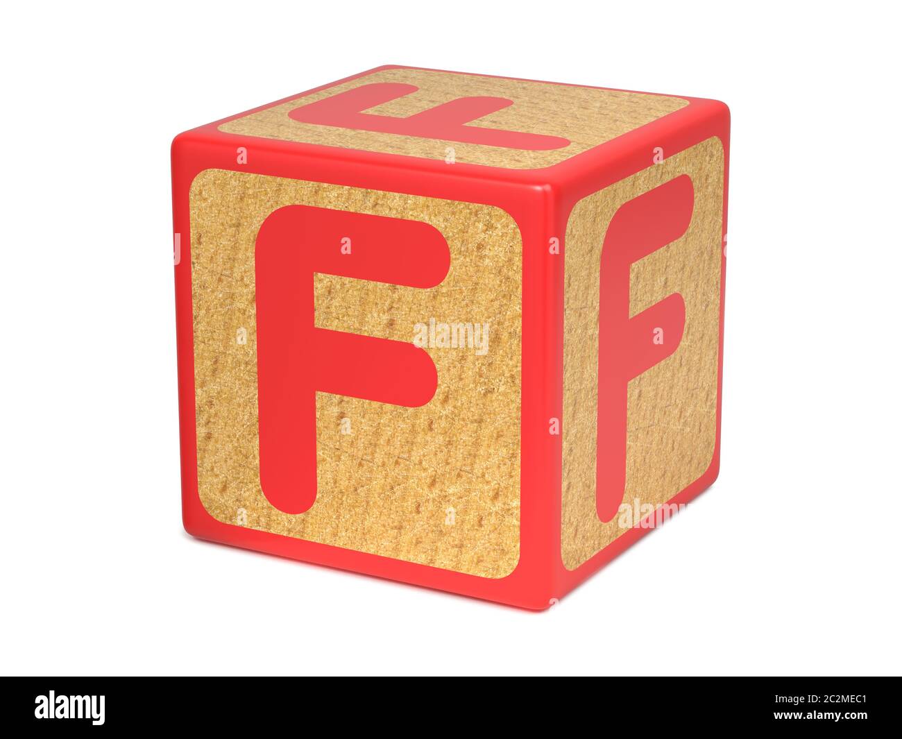 Letter F on Red Wooden Childrens Alphabet Block Isolated on White ...