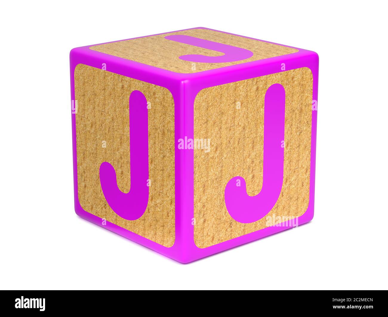 Letter J on Pink Wooden Childrens Alphabet Block Isolated on White ...