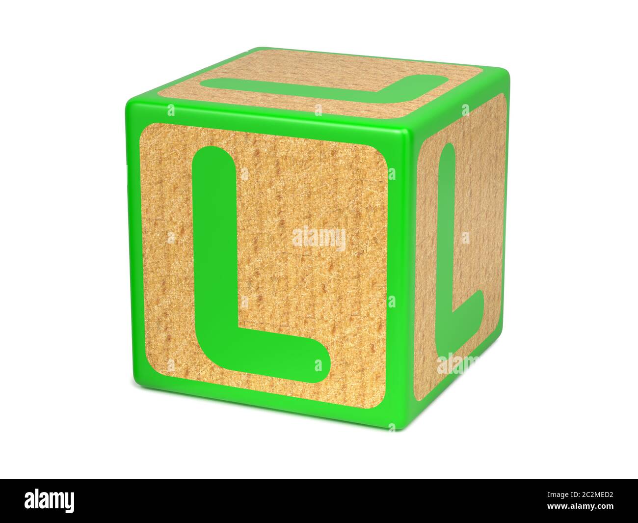 Letter L on Green Wooden Childrens Alphabet Block Isolated on White ...
