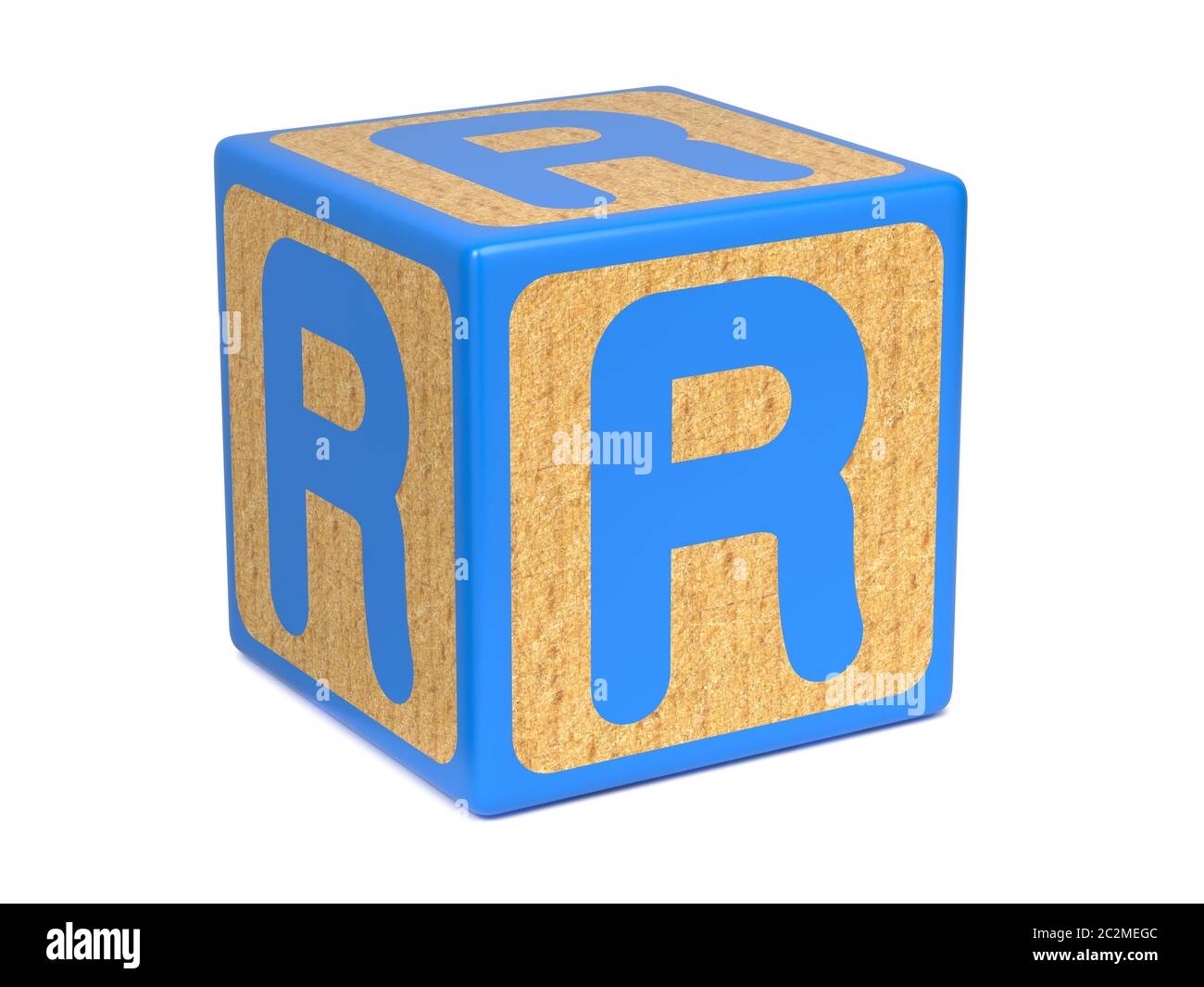 Letter R on Blue Wooden Childrens Alphabet Block Isolated on White ...